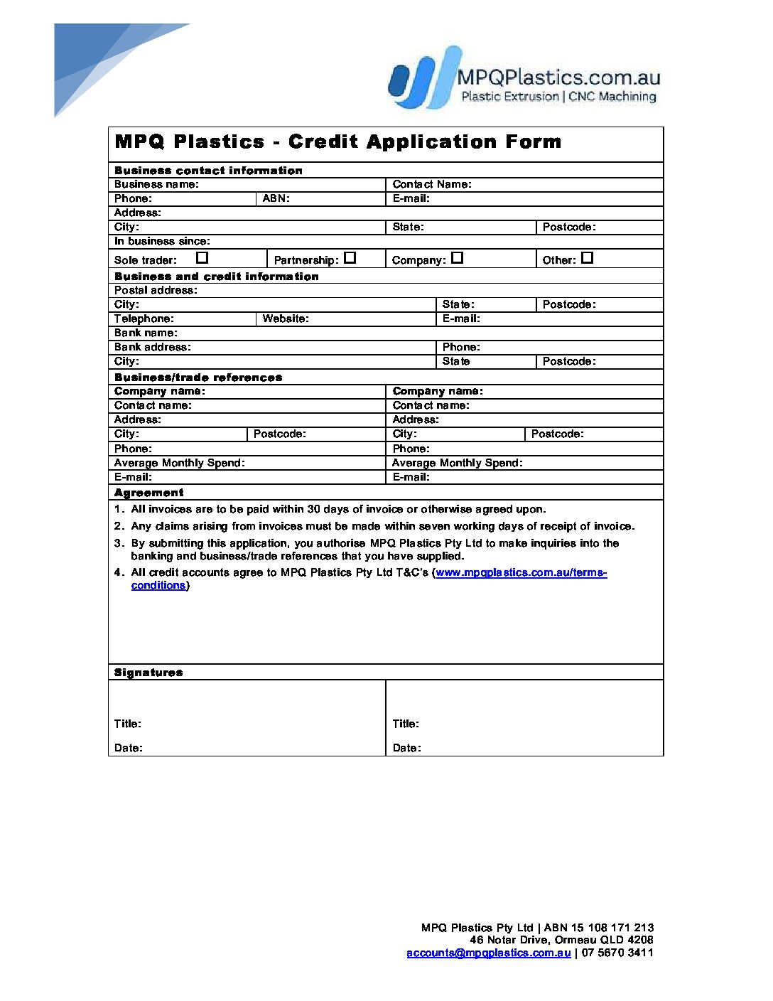 MPQ-Plastics-Credit-Application | Engineering & Industrial Plastics ...